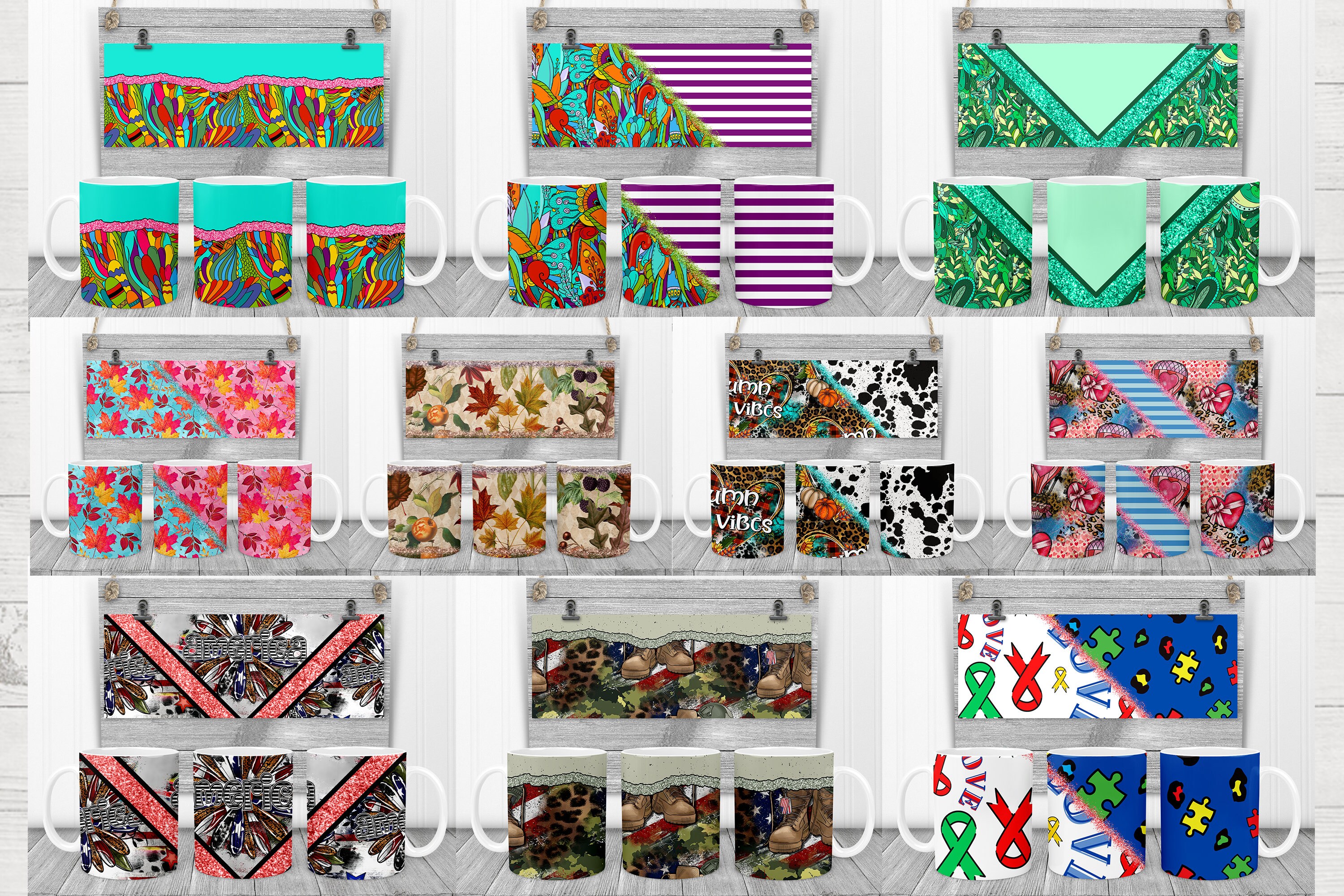 11 Oz Mug Sublimation Designs Mug Bundle 11oz Mug - Etsy