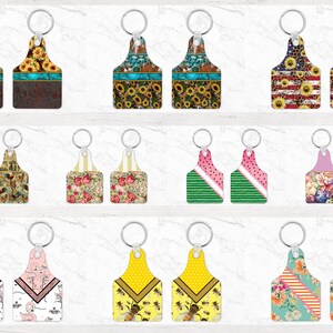 Cow Tag Keyring Sublimation Design, Cowtag Earring Designs, Key Ring ...