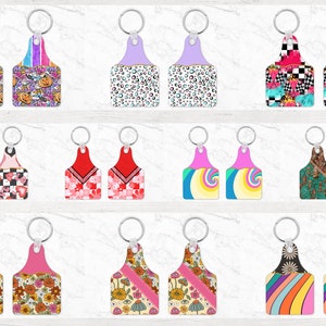Cow Tag Keyring Sublimation Design, Cowtag Earring Designs, Key Ring ...