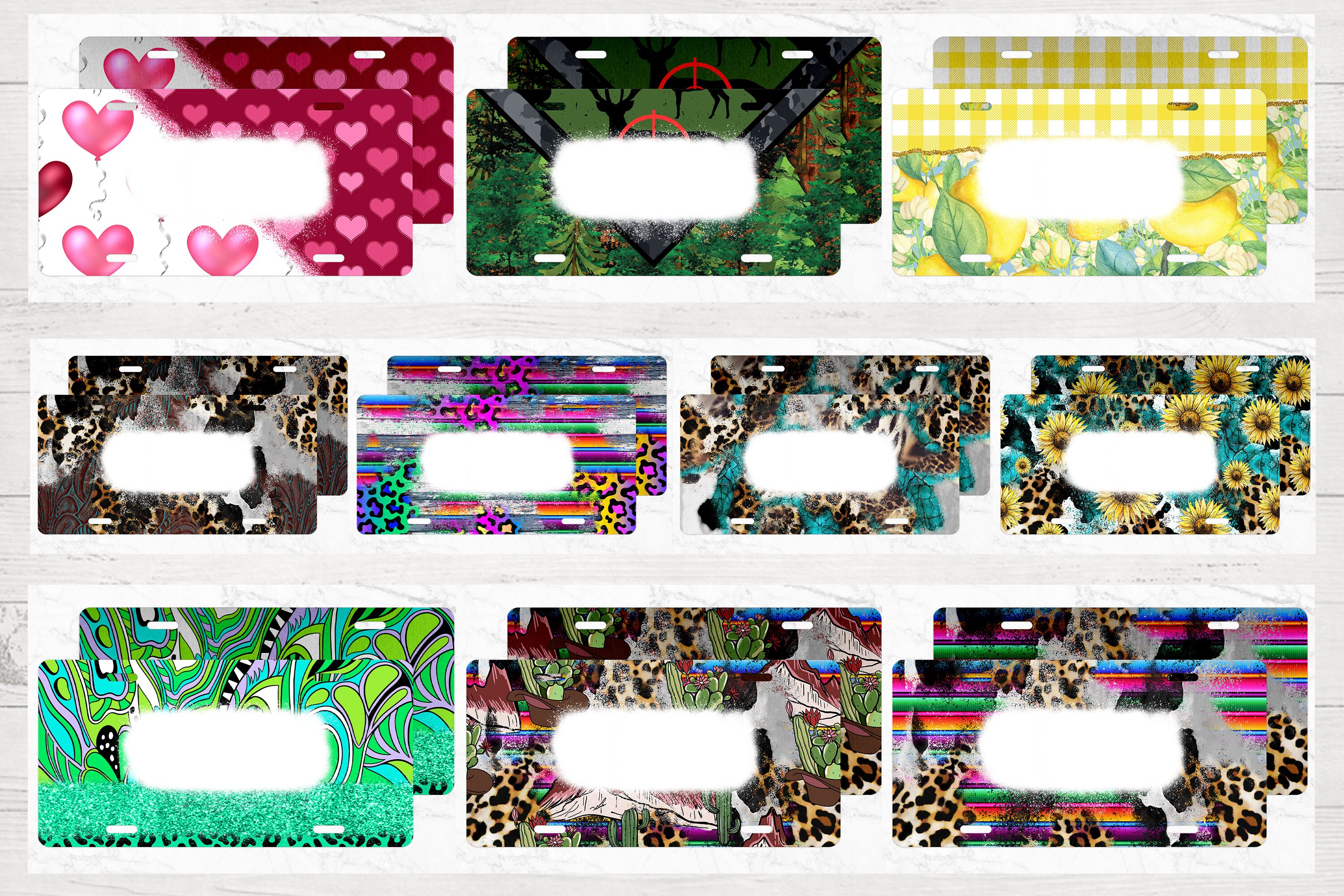 License Plate Sublimation Design Bundle License Plate Bundle - Etsy