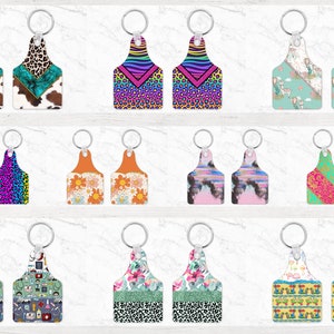Cow Tag Keyring Sublimation Design, Cowtag Earring Designs, Key Ring ...