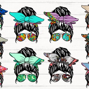 Messy Bun Sublimation Design Bundle, Messy Bun Bundle, Messy Bun ...