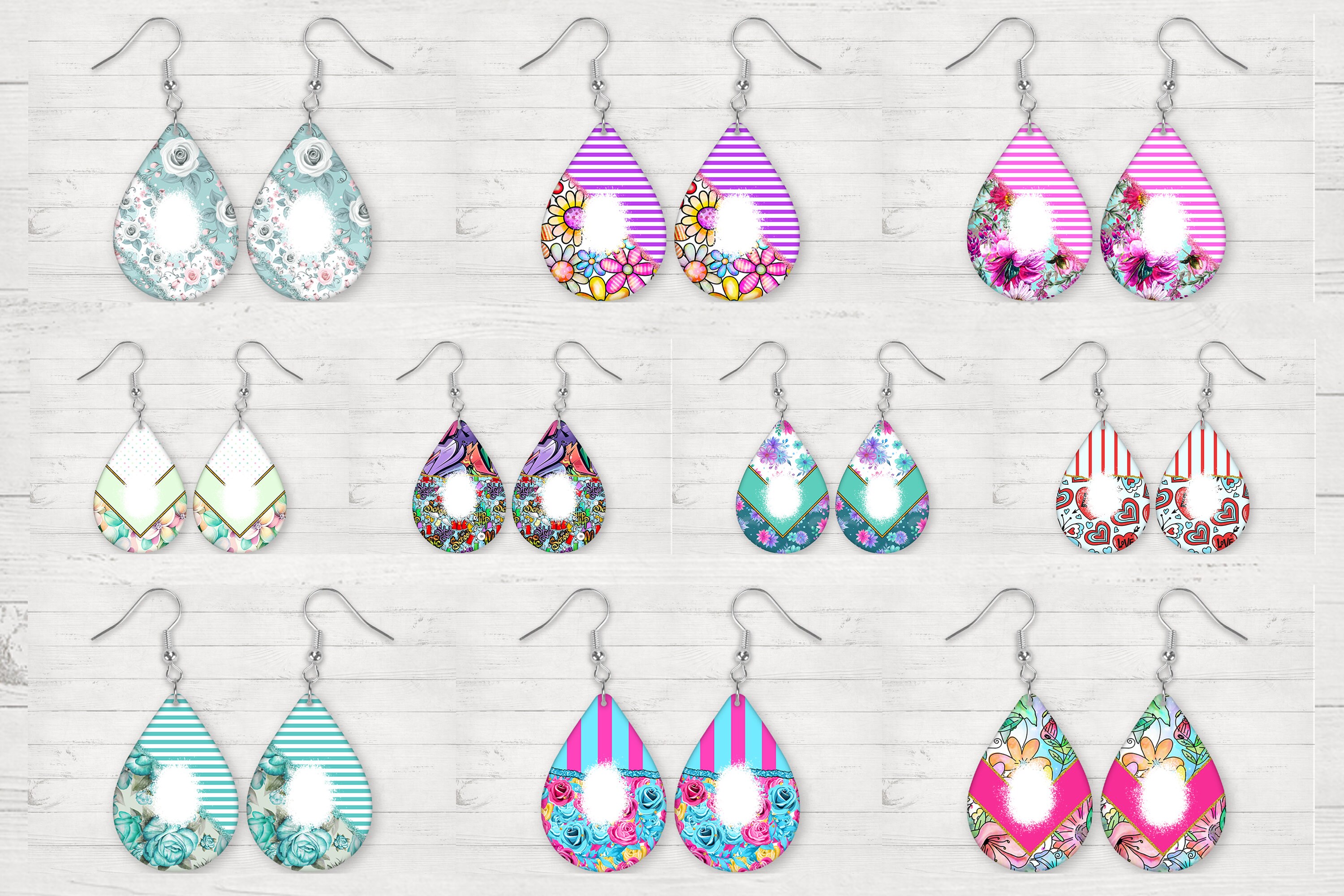 Tear Drop Earring Sublimation Design Bundle Earring Bundle - Etsy