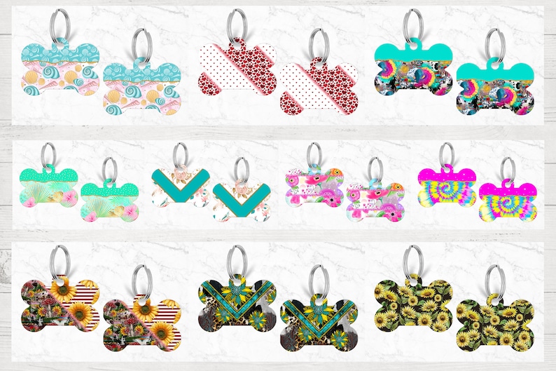Bone Dog Tag Bundle, Dog Tags Sublimation, Pet Tag Png Bundle, Bone Dog ...