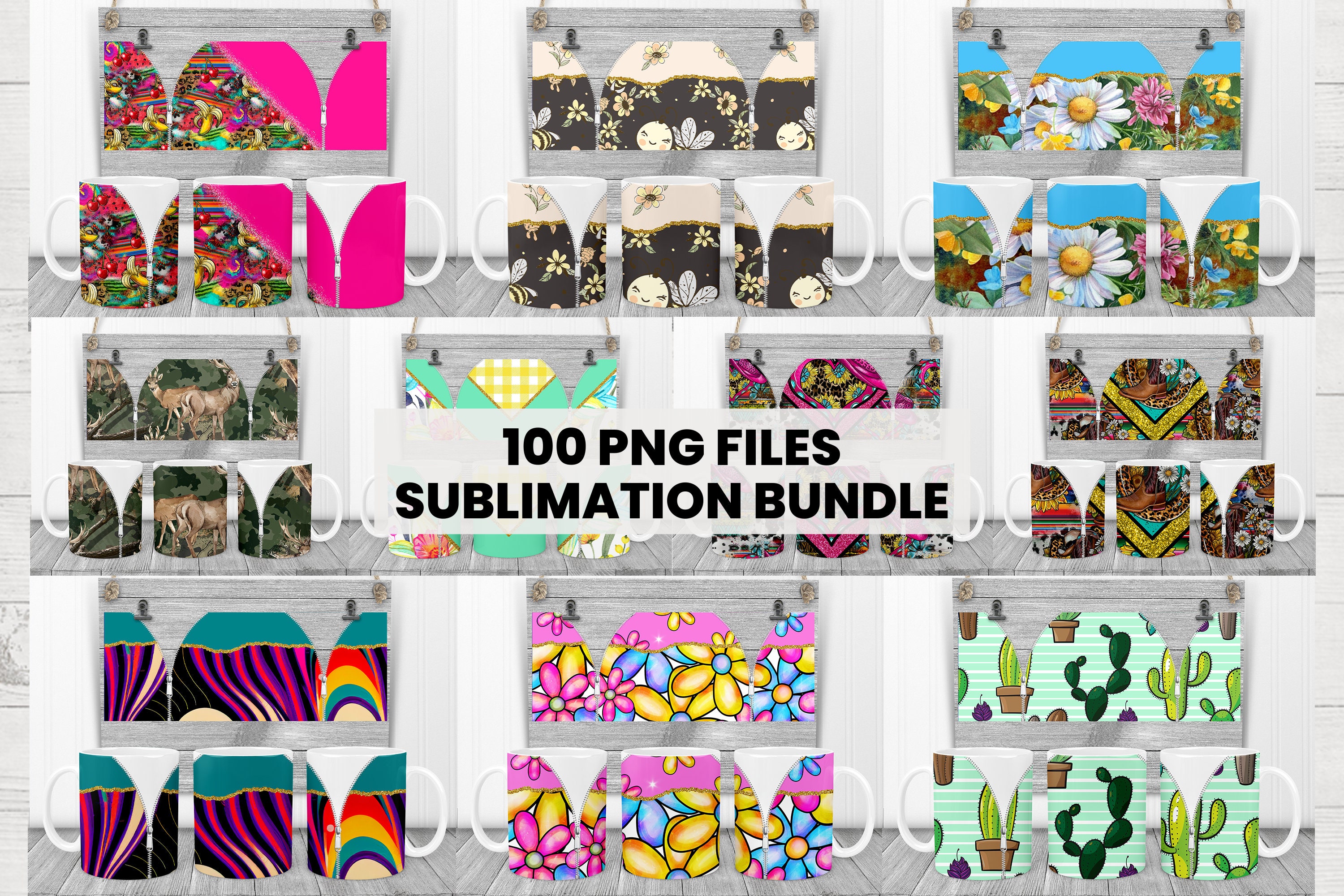 11 Oz Mug Sublimation Designs Zip Mug Bundle 11oz Mug - Etsy