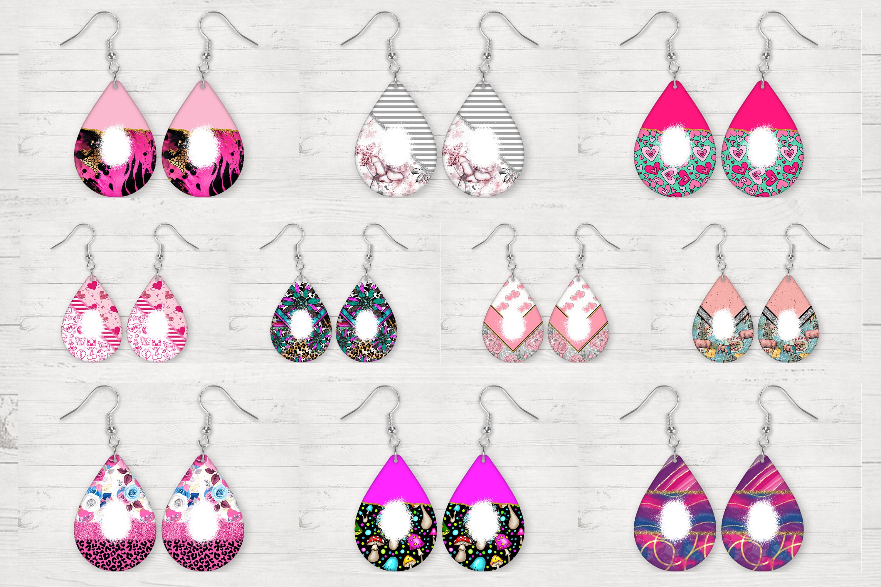 Tear Drop Earring Sublimation Design Bundle Earring Bundle - Etsy