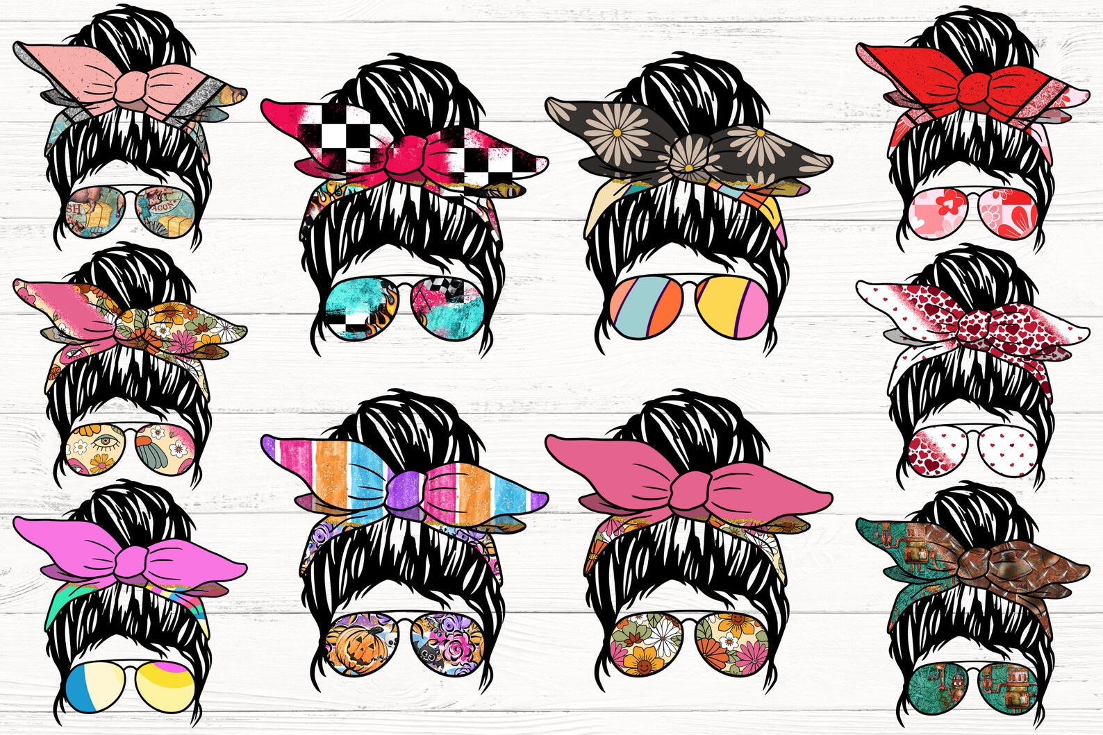Messy Bun Sublimation Design Bundle Messy Bun Bundle Messy - Etsy