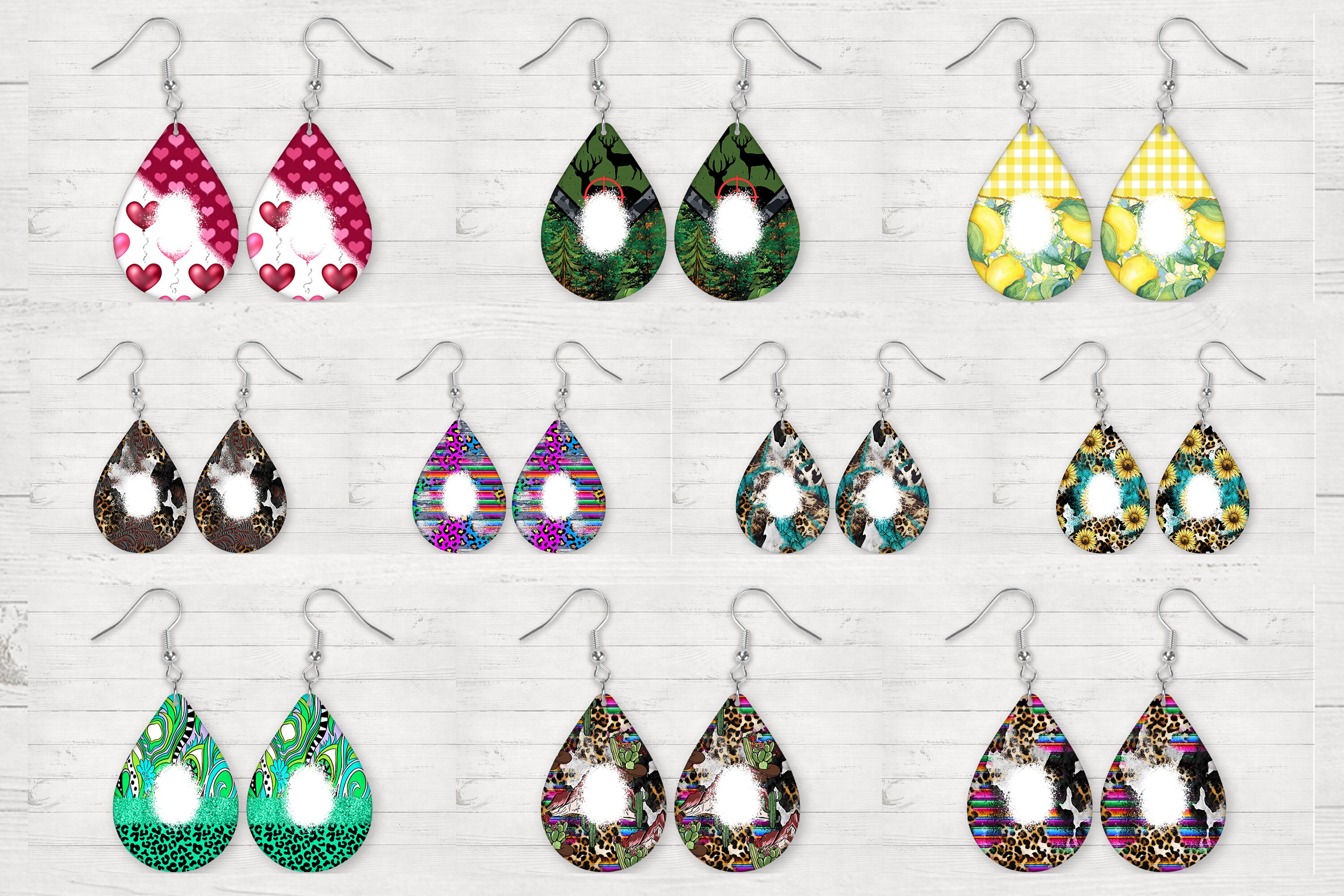 Tear Drop Earring Sublimation Design Bundle Earring Bundle - Etsy