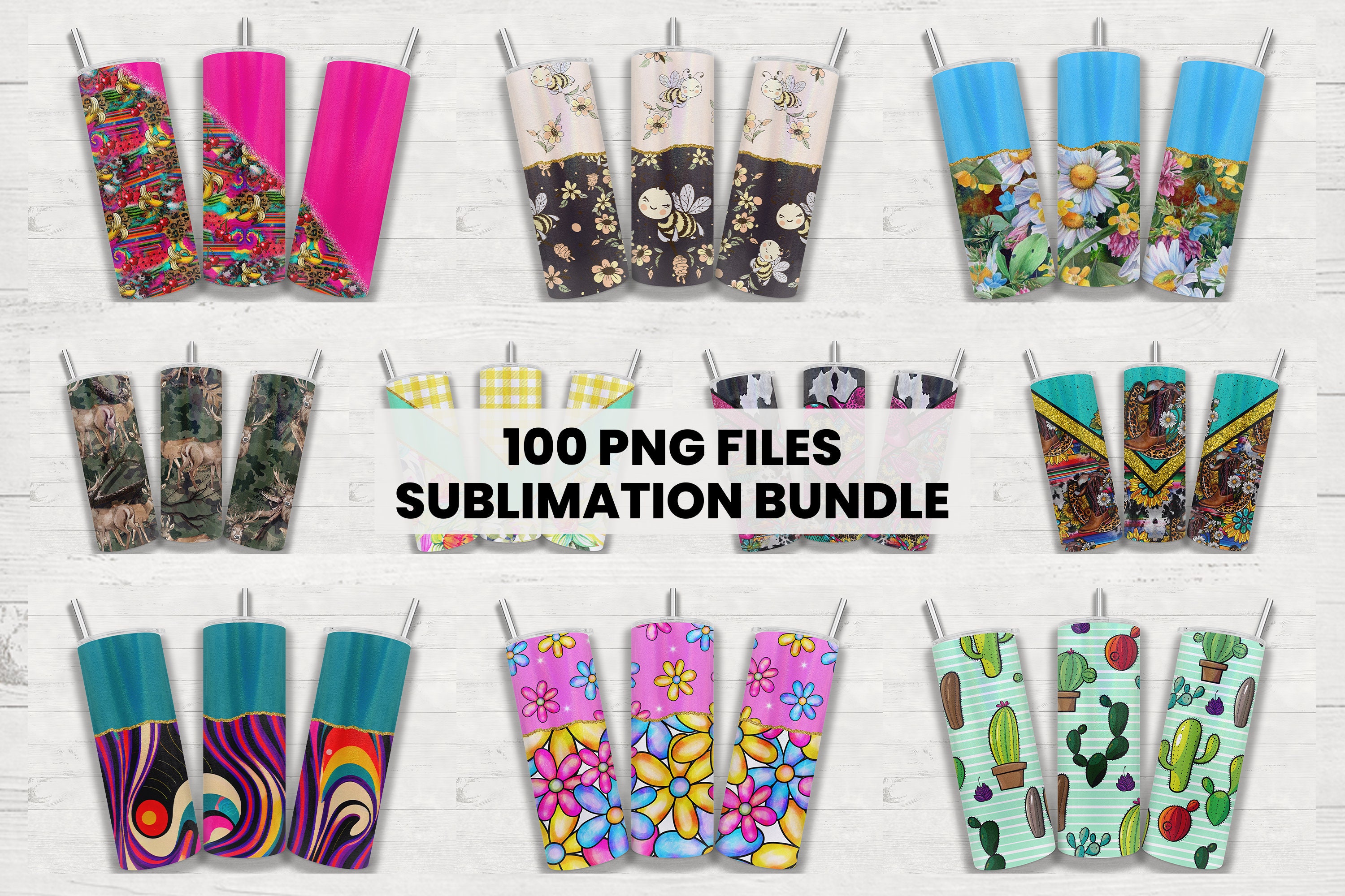 20oz Skinny Sublimation Design Bundle 20oz Skinny Tumbler - Etsy