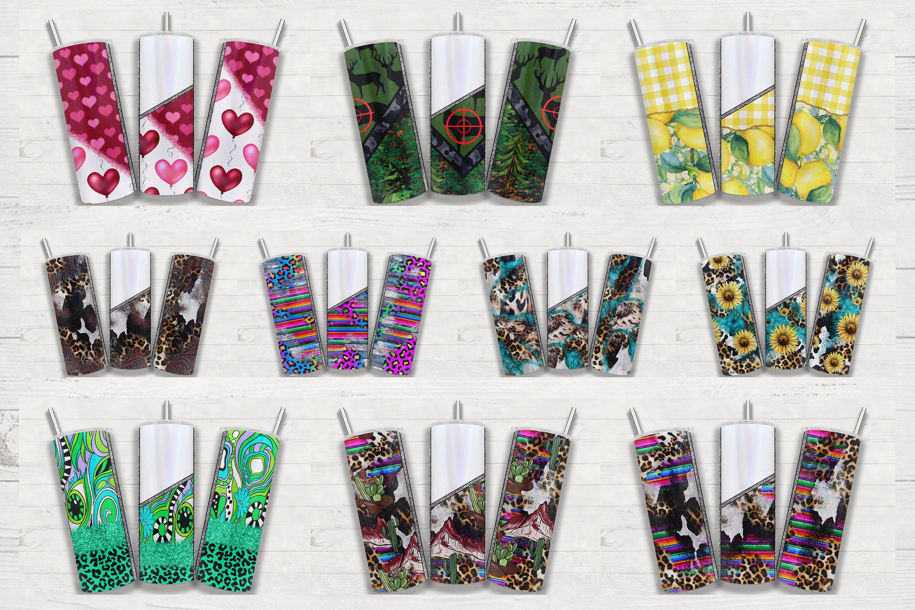 20oz Skinny Sublimation Design Bundle 20oz Skinny Tumbler - Etsy