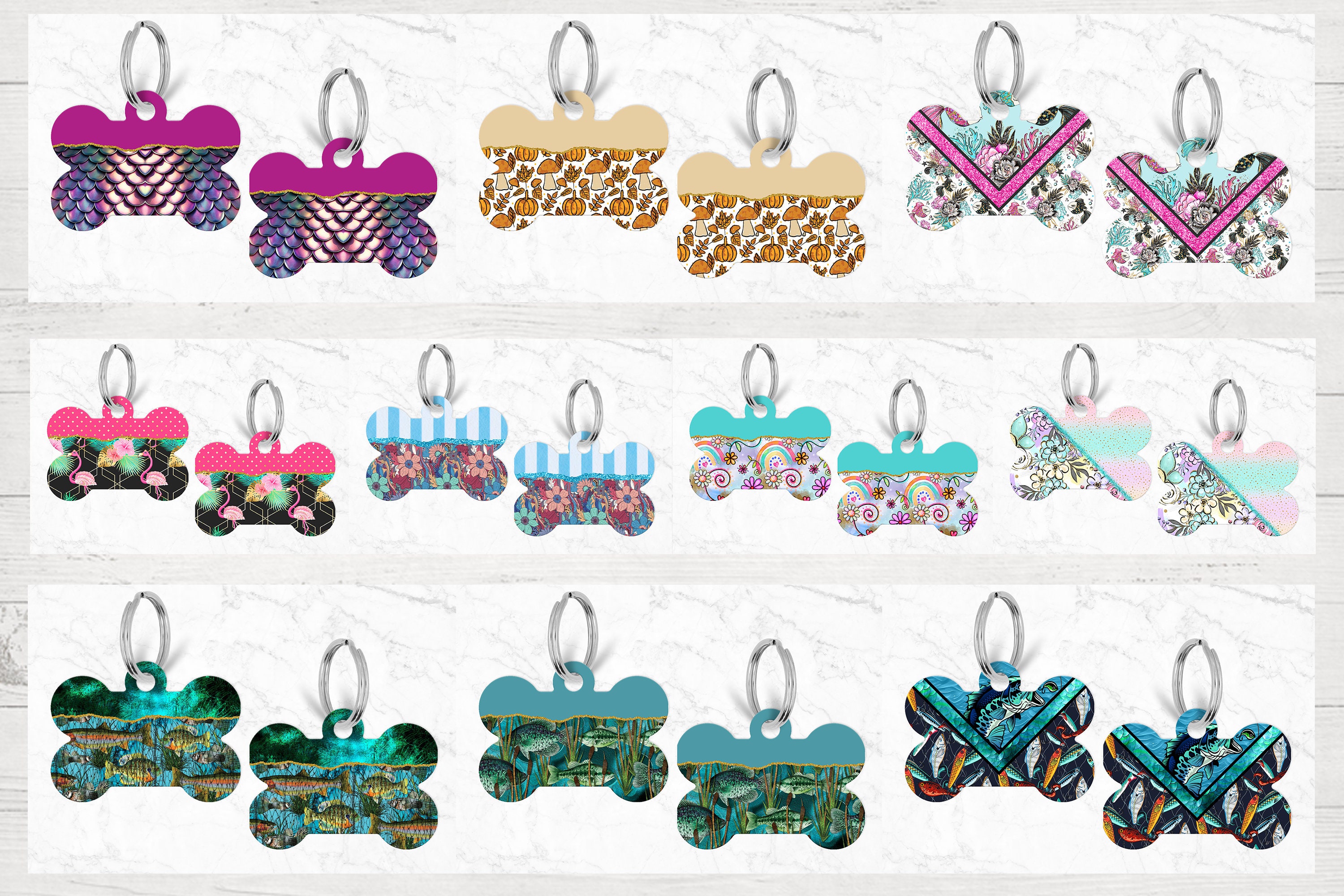 Bone Dog Tag Bundle, Dog Tags Sublimation, Pet Tag Png Bundle, Bone Dog ...
