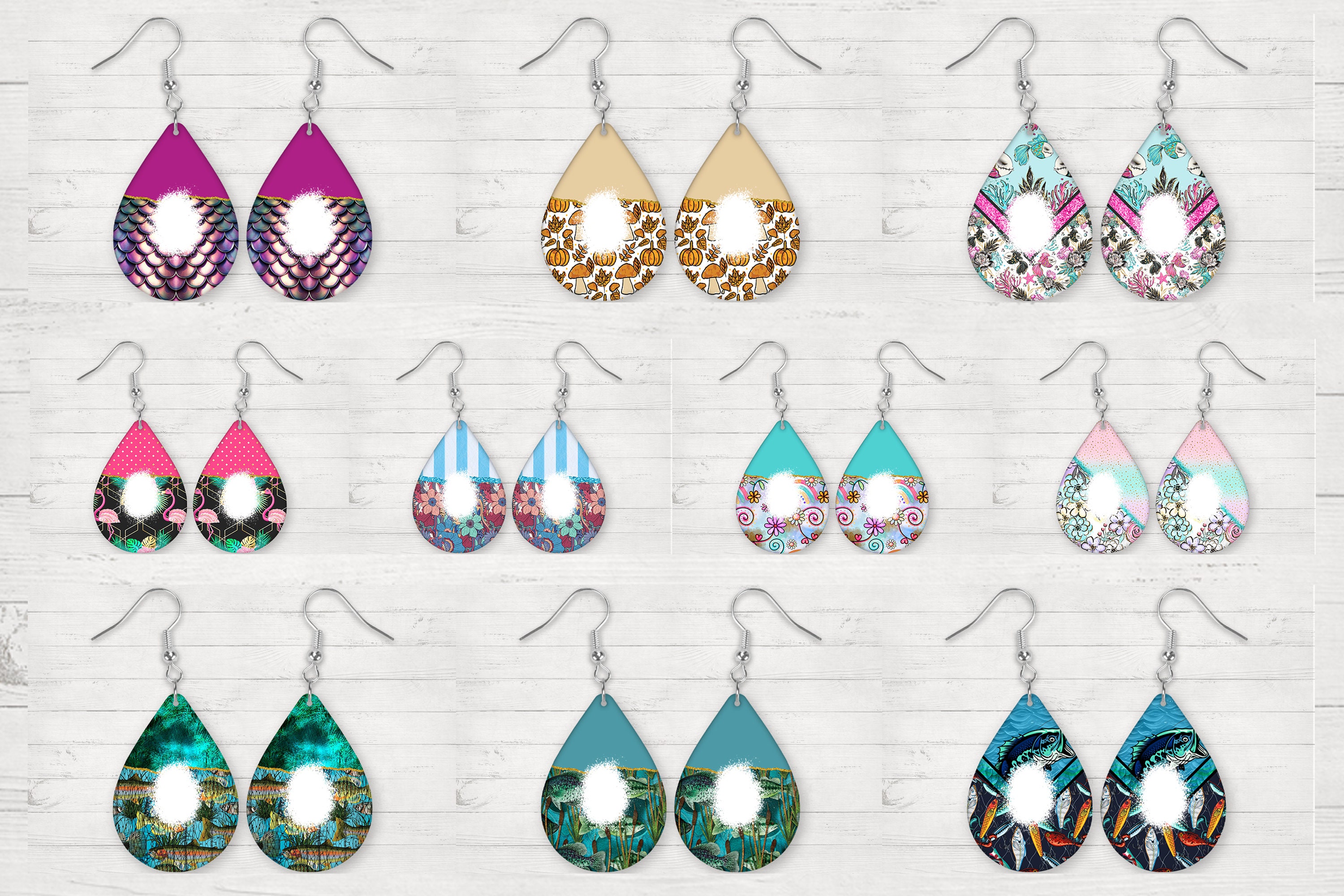 Tear Drop Earring Sublimation Design Bundle Earring Bundle - Etsy