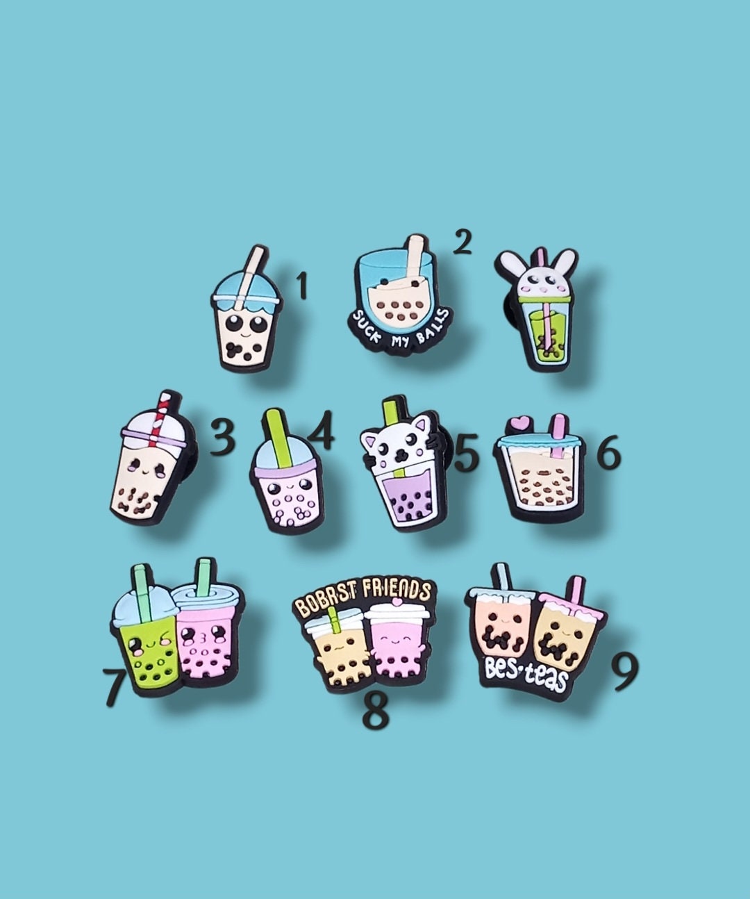 Bubble Boba Kawaii Croc Charm Milk Tea Iced Coffee Drink Fast Food Tea ...