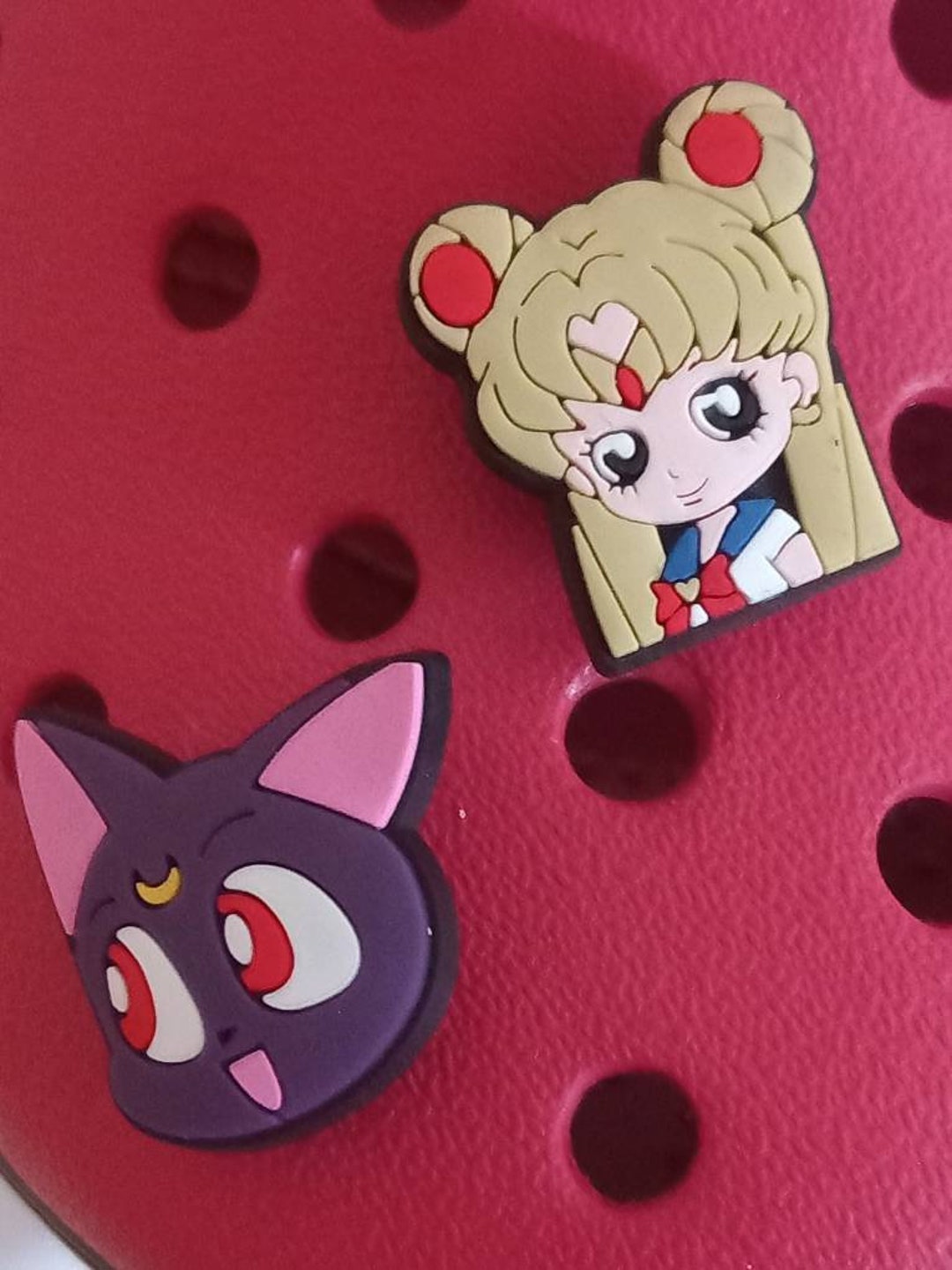 Anime Cute Cartoon Croc Charm Sailor Moon Serena and Luna Jibbitz Manga ...