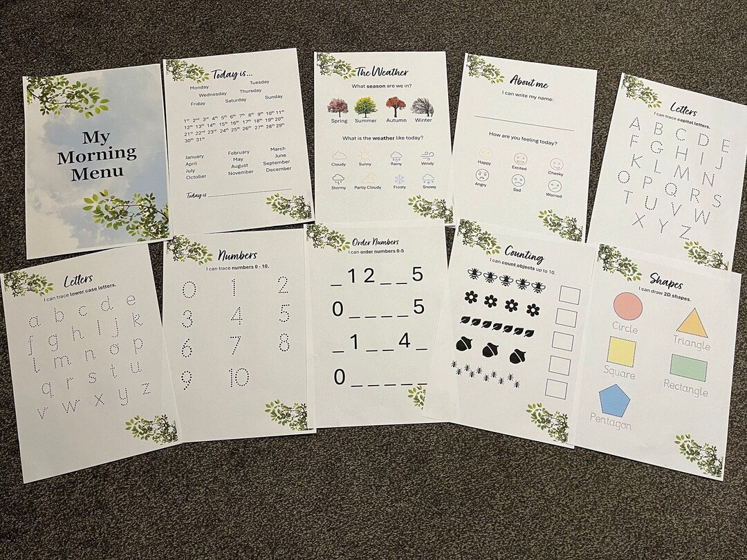 Morning Menu Early Years // Reception, Letter Tracing, Numbers ...