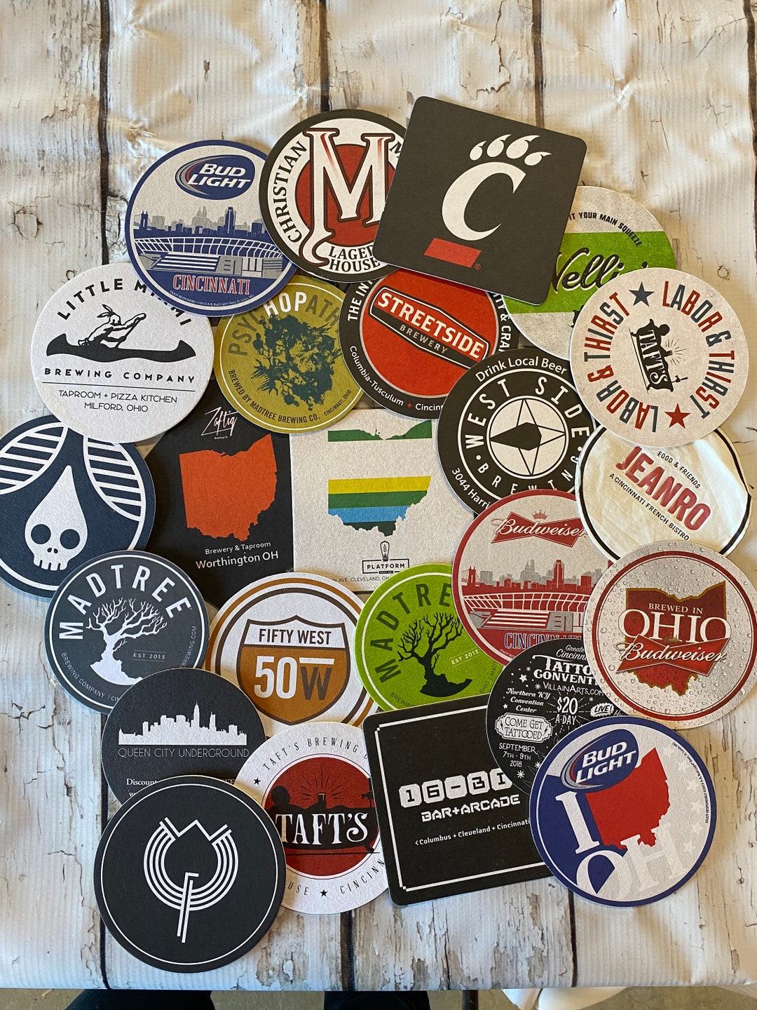 30 Ohio Themed Bewies Coasters,cardboard Coasters Brewery, Barware ...