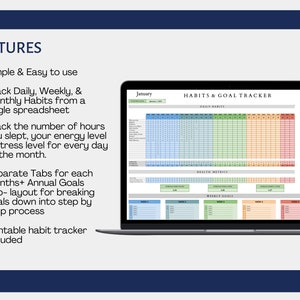 Habit Tracker EXCEL Spreadsheet Template, 2025 Habit Tracker, Habit ...