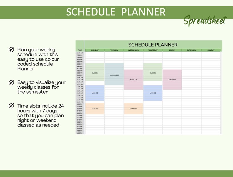 Assignment Tracking Spreadsheet Academic and Course Planner - Etsy
