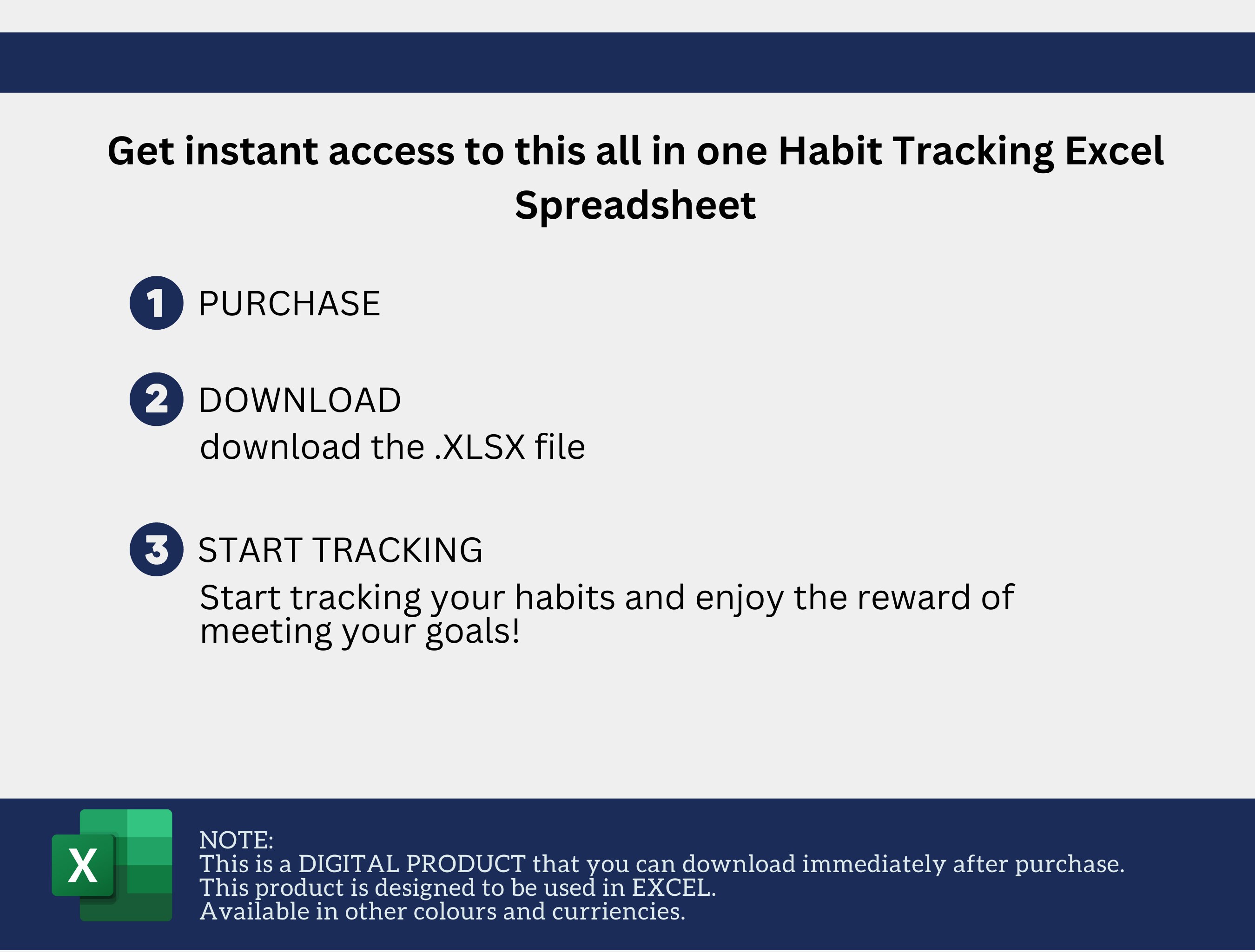 Habit Tracker EXCEL Spreadsheet Template Habit Tracker - Etsy Australia