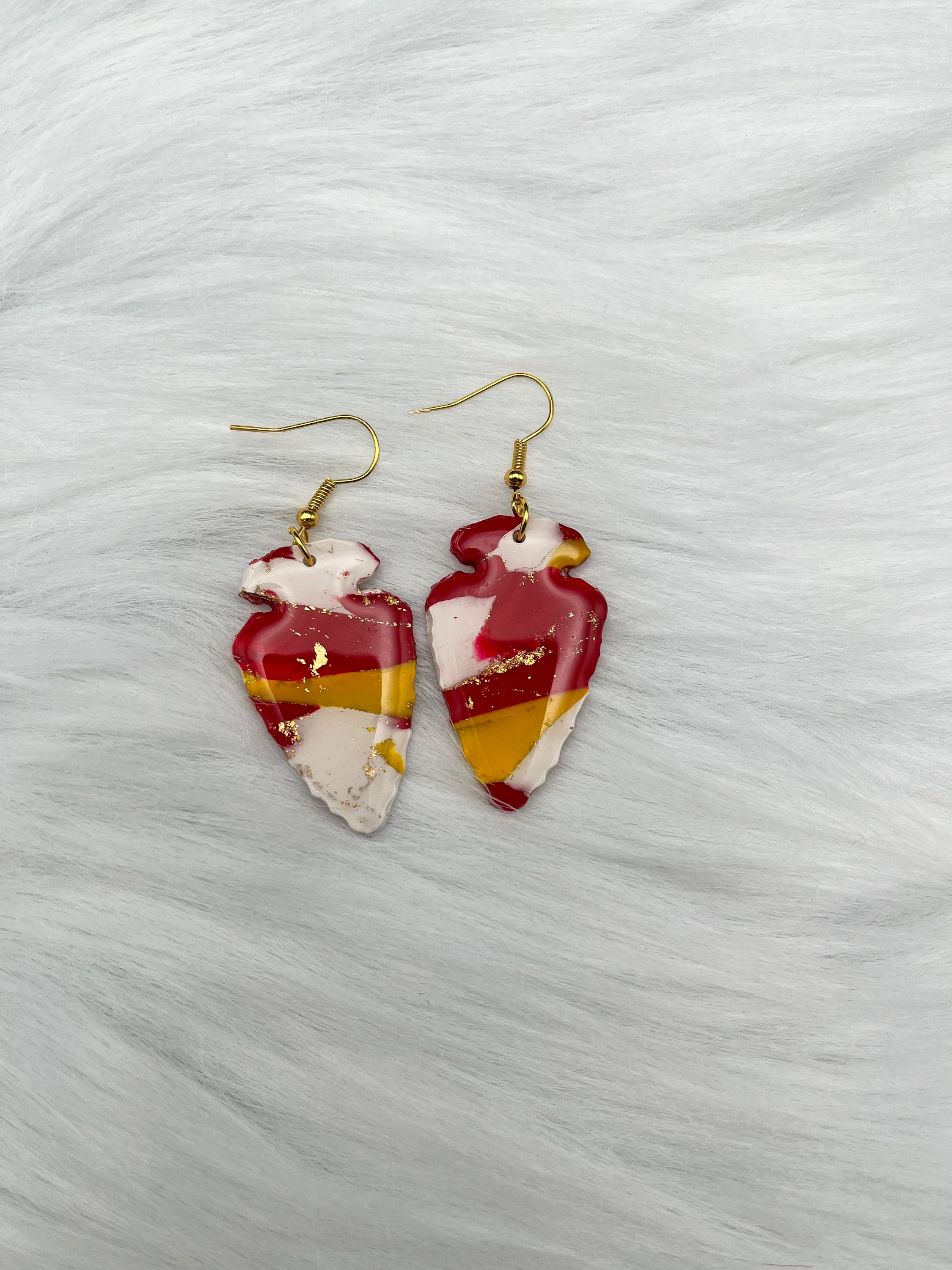 KC Chiefs Polymer Clay Resin Dangle Earrings - Etsy
