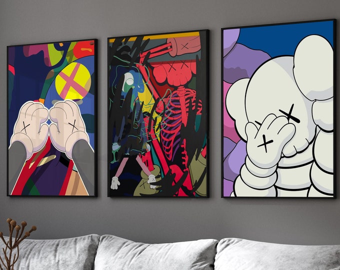 Hypebeast Poster Set of 3, Hypebeast Art Character Poster, Hypebeast ...