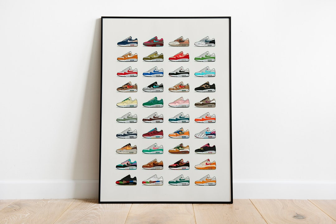 Air Max Collection Poster, Sneaker Poster, Sneaker Wall Art, Sneakerhead, Jordan Wall Art, Wall ...