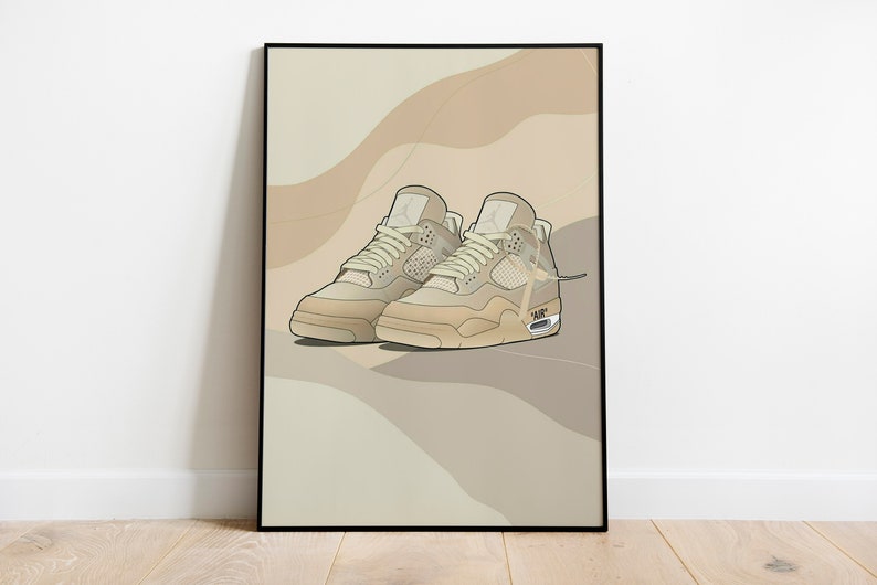 Air Jordan 4 Poster, Sneaker Poster, Air Jordan 4 Off-white, Sneaker ...