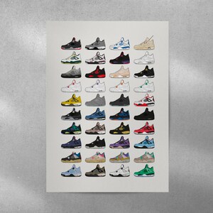 Air Jordan 4 Poster, Sneaker Poster, Sneaker Wall Art, Sneakerhead ...