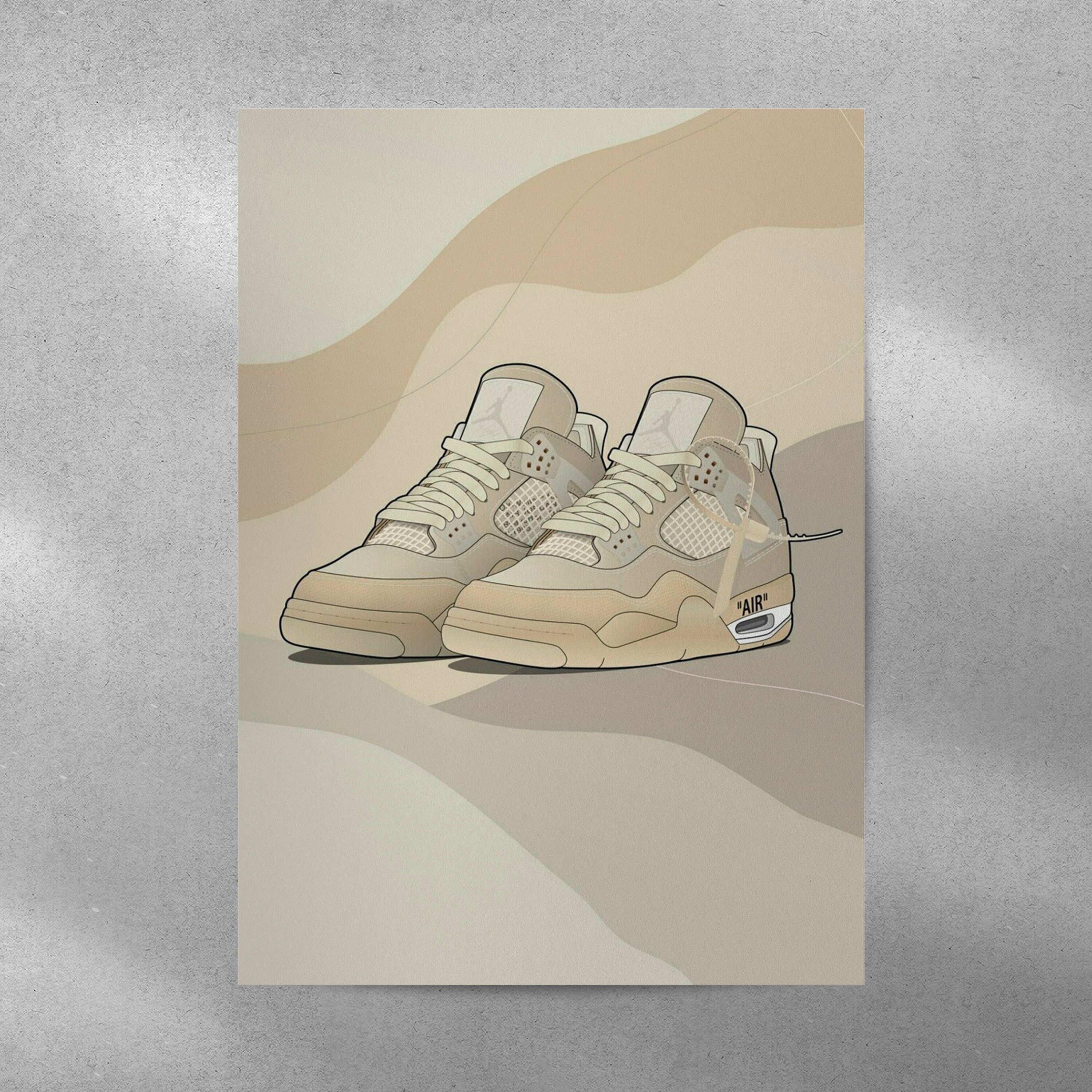 Air Jordan 4 Poster, Sneaker Poster, Air Jordan 4 Off-white, Sneaker ...