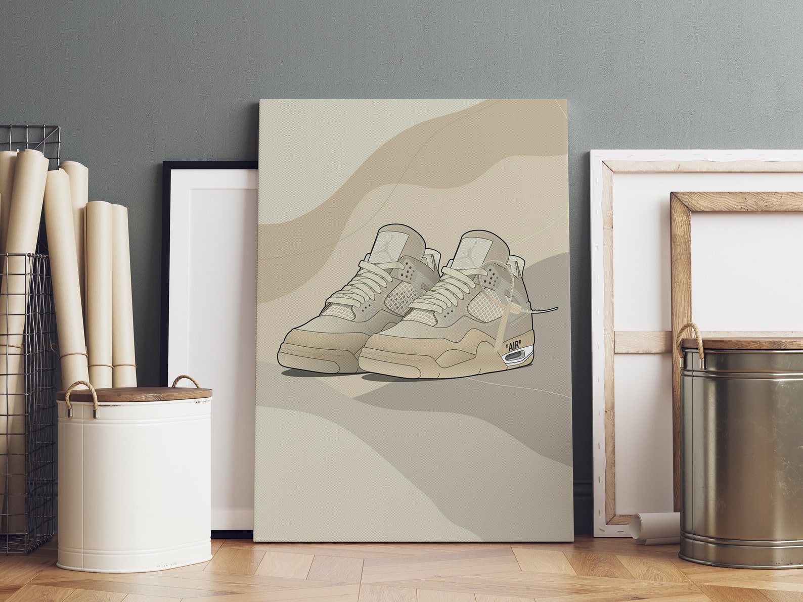 Air Jordan 4 Poster, Sneaker Poster, Air Jordan 4 Off-white, Sneaker ...