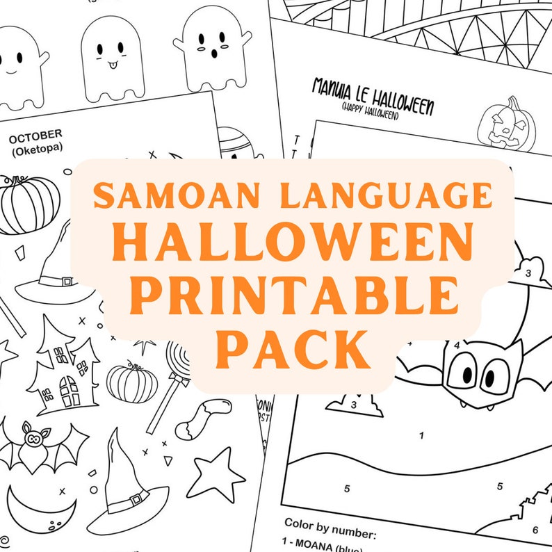 Samoan Language Halloween Activity Printable Pack - Etsy
