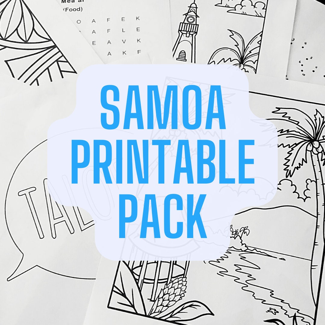 Samoa Activity Printable Pack - Etsy