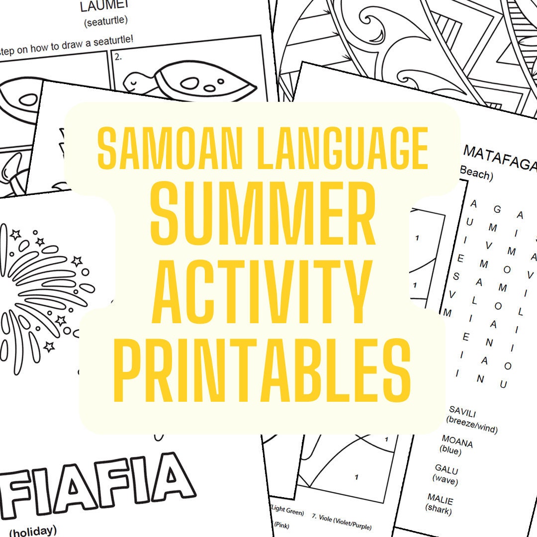 Samoan Language Summer Activity Printables - Etsy