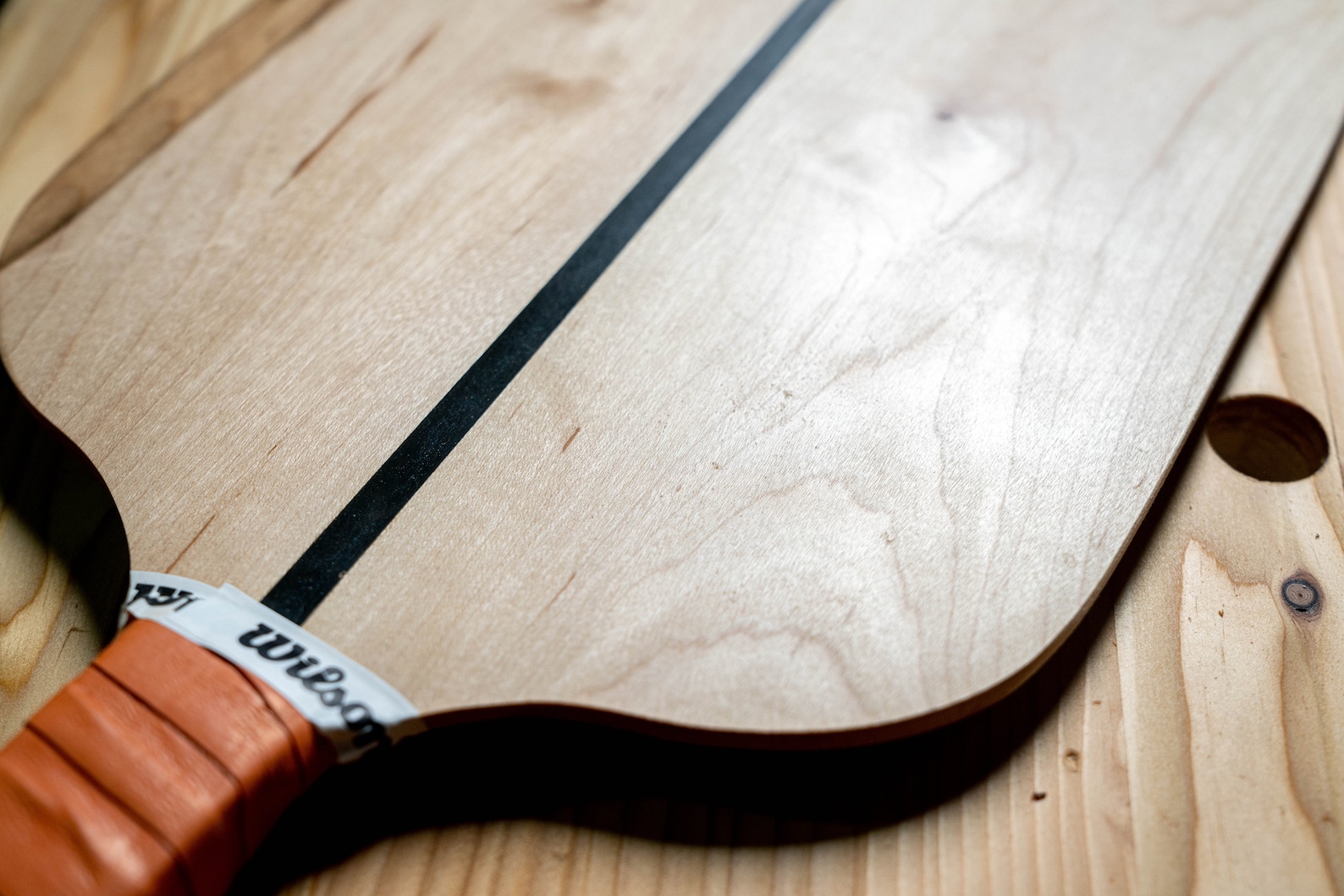 Handcrafted Figured Maple Wooden Pickleball Paddle - Durable High ...