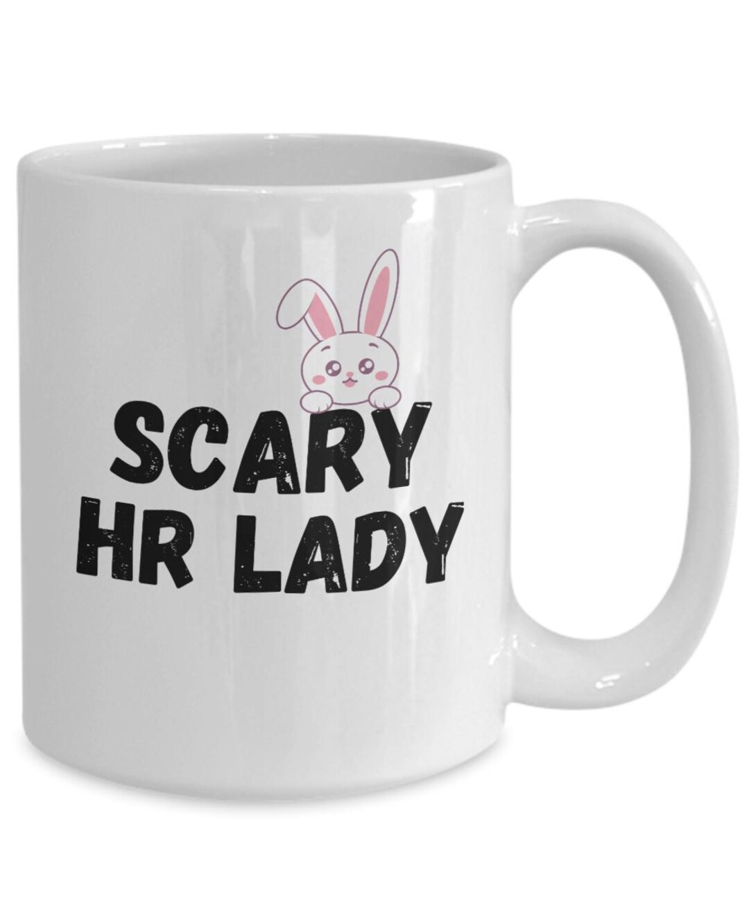 Scary Hr Lady Mug, Funny Mug Gift, Bunny Logo - Etsy