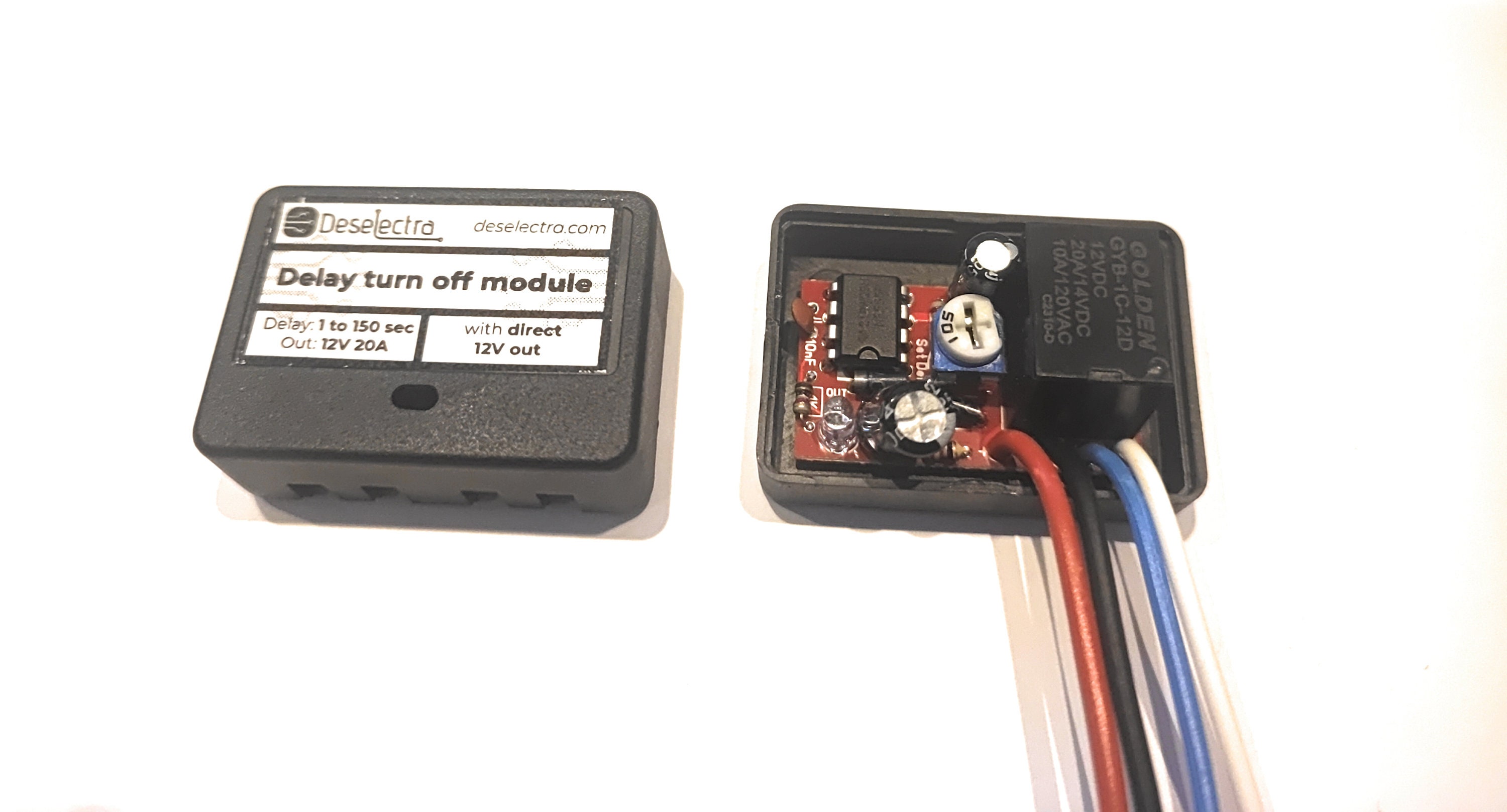 Easy to Use Car Timer Switch Relay 1-150 Sec Delay off 12v 20a Direct ...