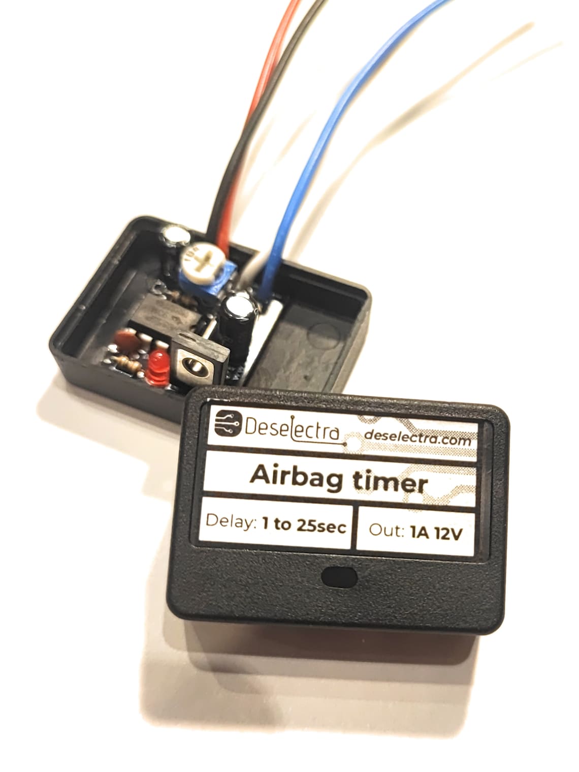 Mini SRS Air Car Bag Timer Switch Relay - 1 to 25 Sec Delay Off, 12V 1A ...