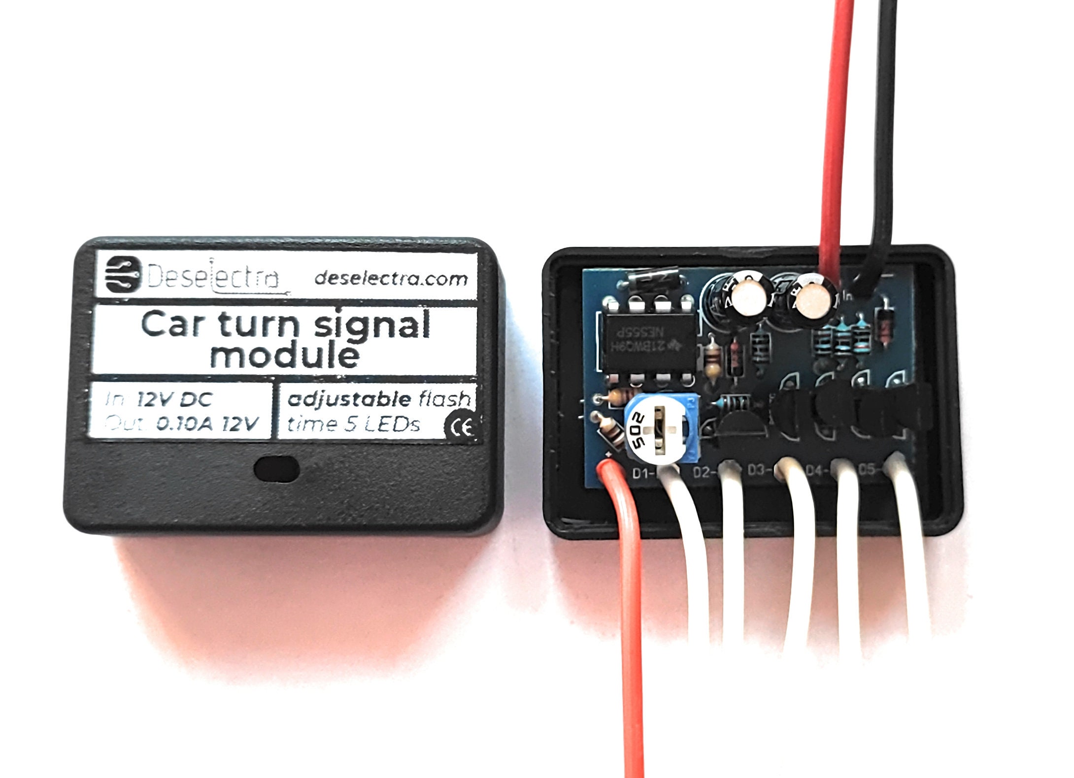 Adjustable LED 5-step Sequential Retrofit Flash Module Car Turn Signal ...