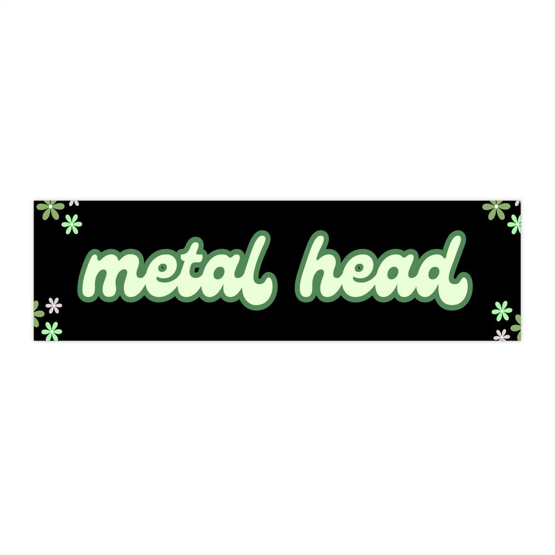 Metal Head Bumper Stickers, Music Lover Car Decal, Heavy Metal Fan Gift ...
