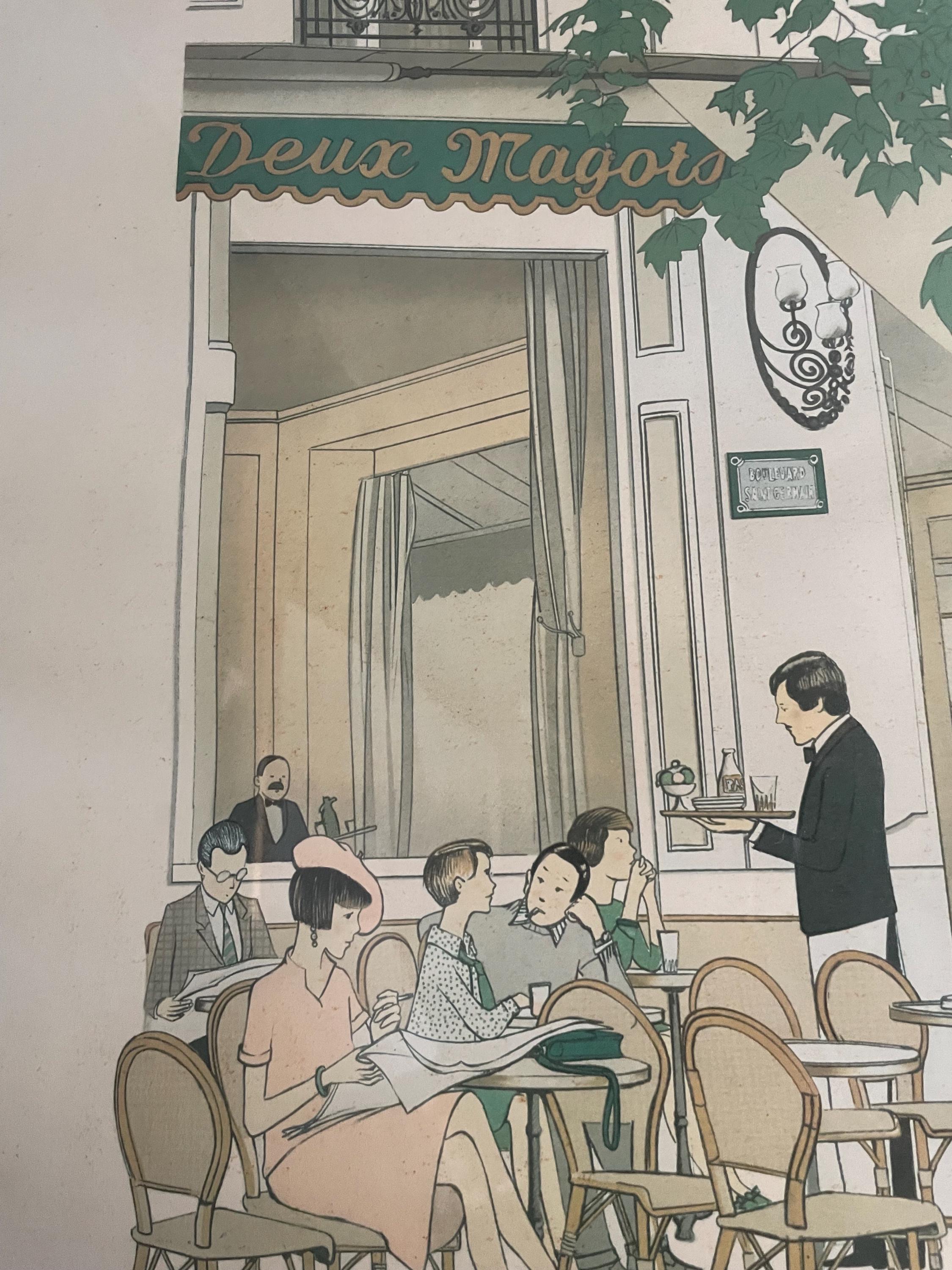 Deux Magots by Denis Paul Moyer Signed Print - Etsy