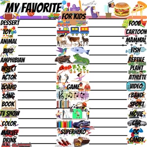 My Favorite, Kids Edition - Etsy