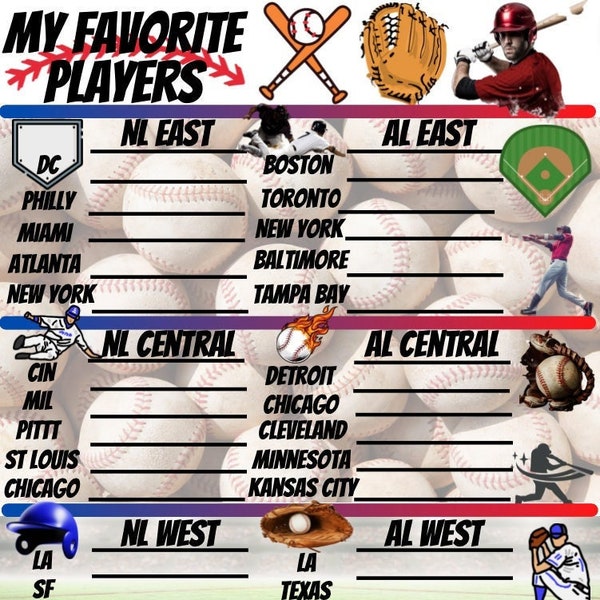 Baseball Questionnaire - Etsy
