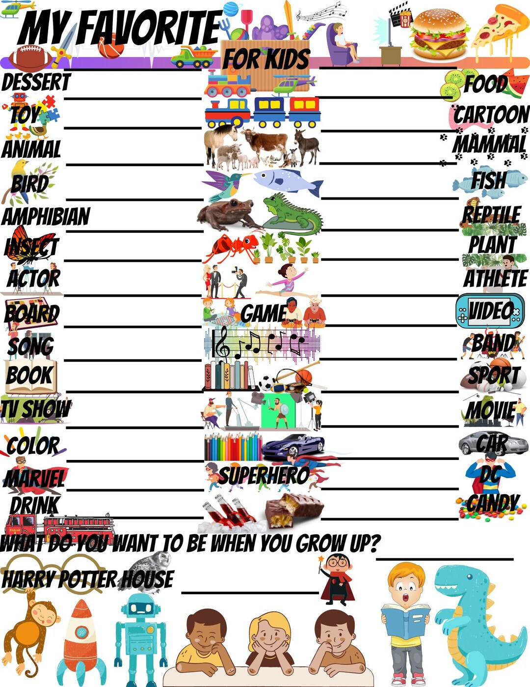 My Favorite, Kids Edition - Etsy