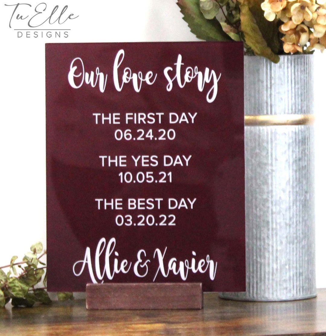 Acrylic Timeline Wedding Sign, Timeline Wedding Sign, Custom Wedding ...