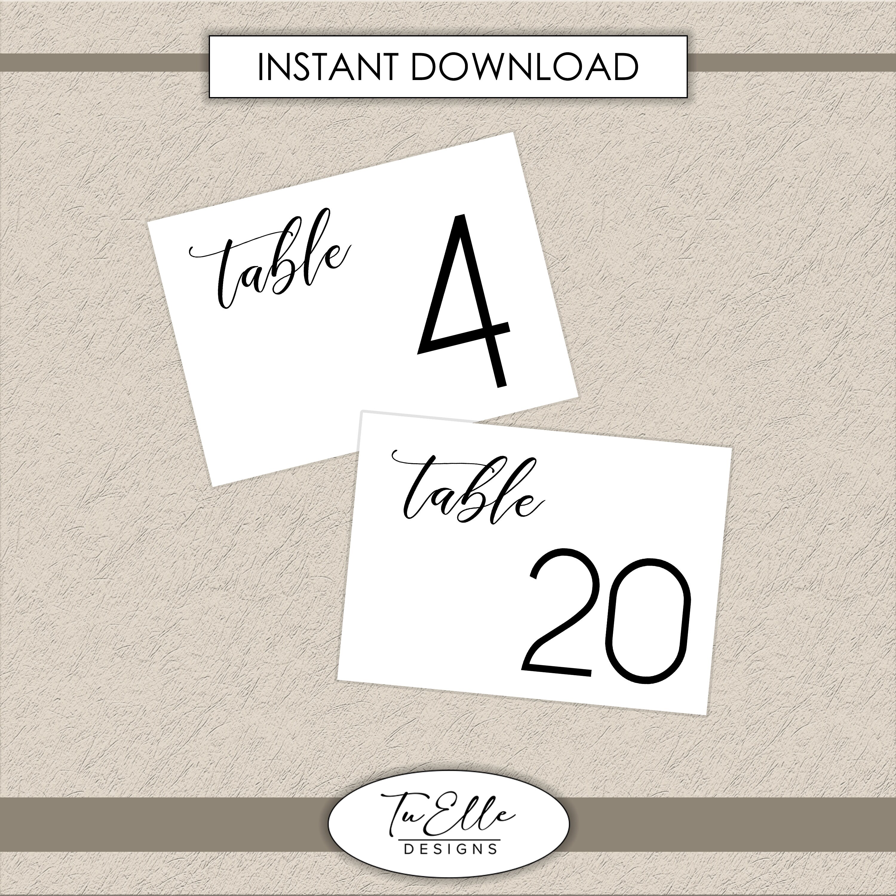 INSTANT DOWNLOAD Table Numbers Printable Numbers 1-40 - Etsy