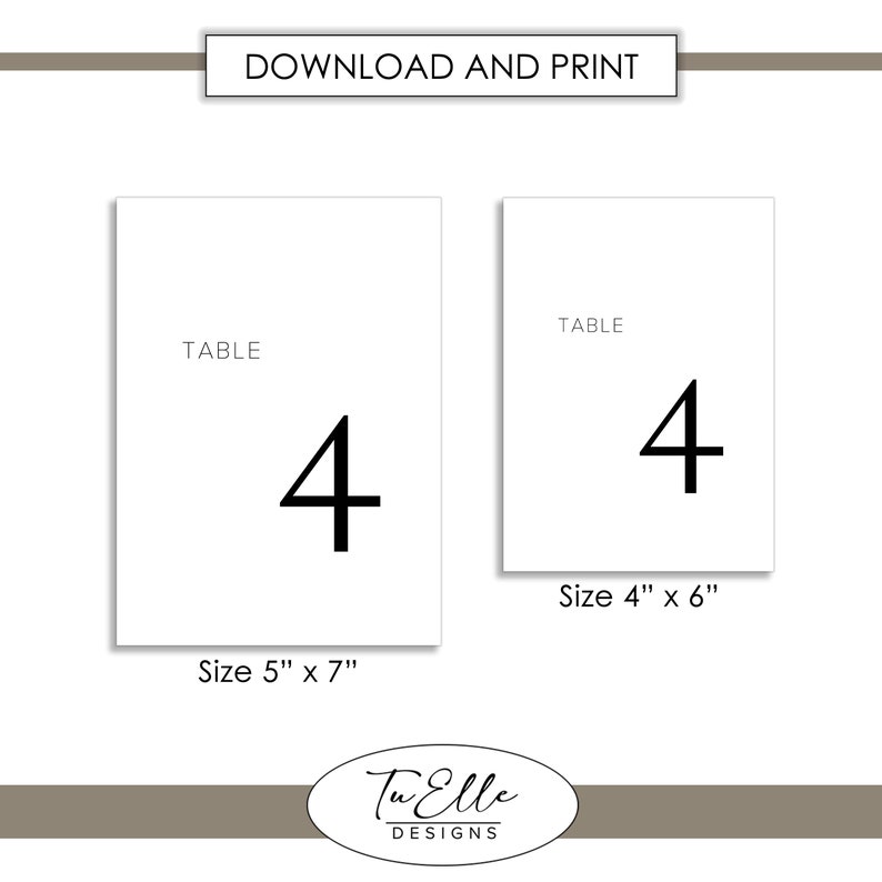 INSTANT DOWNLOAD Table Numbers Printable, Numbers 1-40 Included Print ...