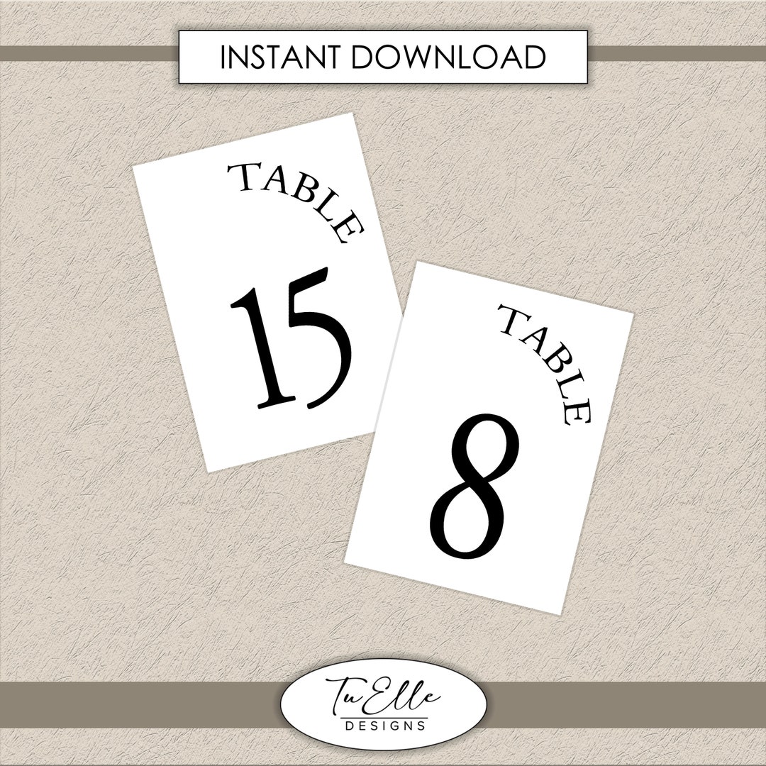 INSTANT DOWNLOAD Table Numbers Printable Numbers 1-40 - Etsy