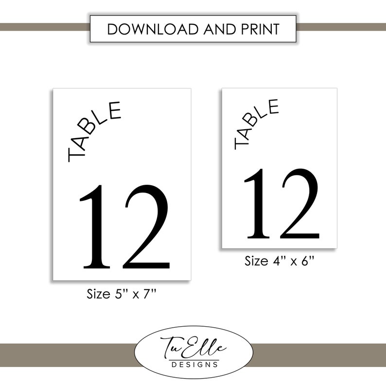 INSTANT DOWNLOAD Table Numbers Printable, Numbers 1-40 Included Print ...
