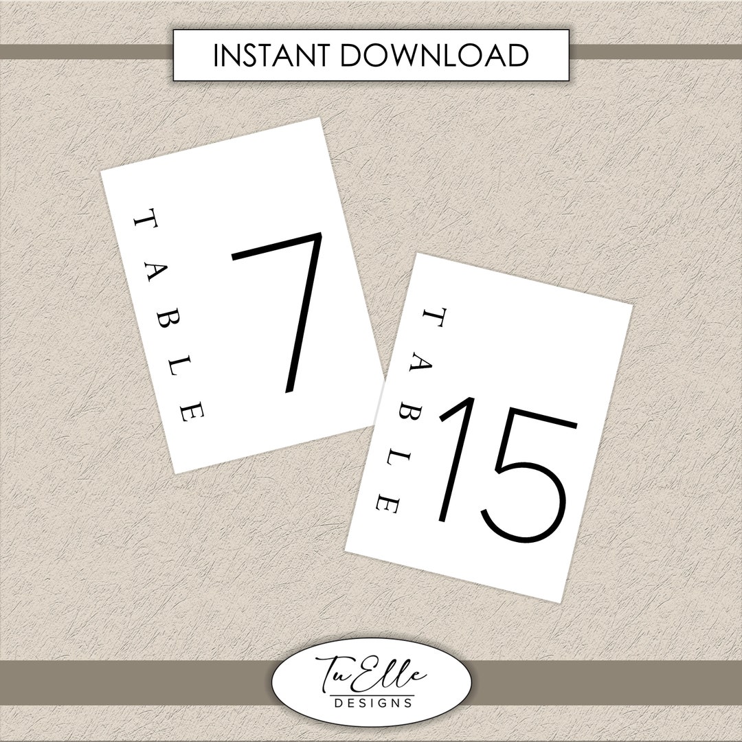 INSTANT DOWNLOAD Table Numbers Printable Numbers 1-40 - Etsy