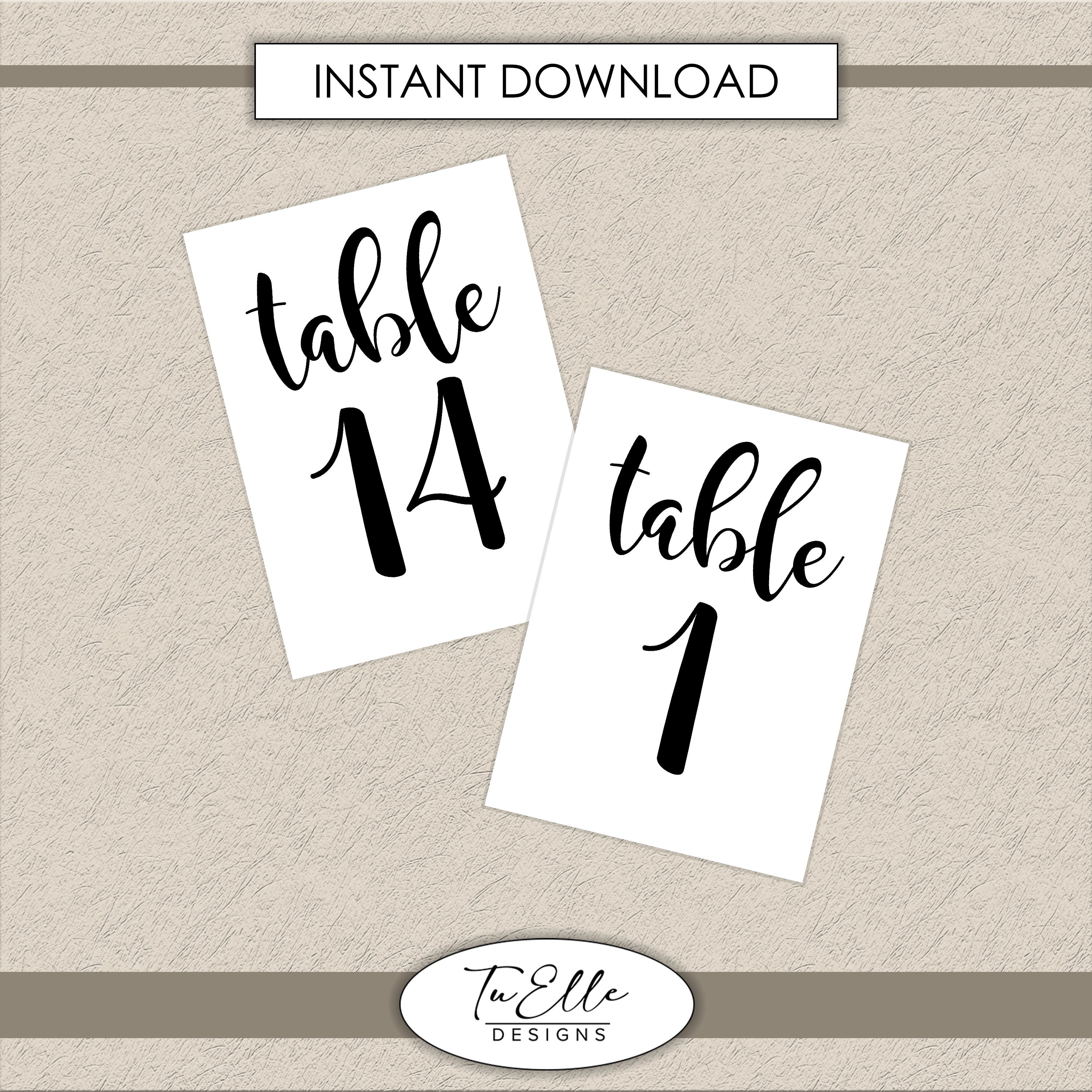 INSTANT DOWNLOAD Table Numbers Printable Numbers 1-40 - Etsy